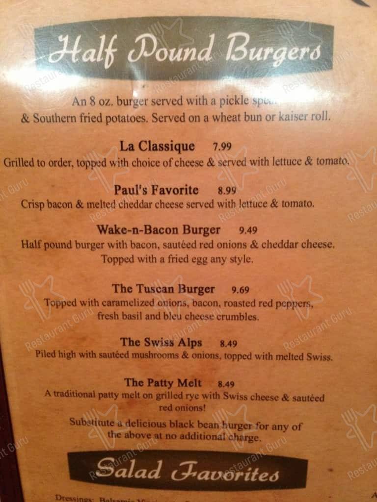 Menu at The Egg Cafe & Eatery, Tallahassee, Austin Davis Ave