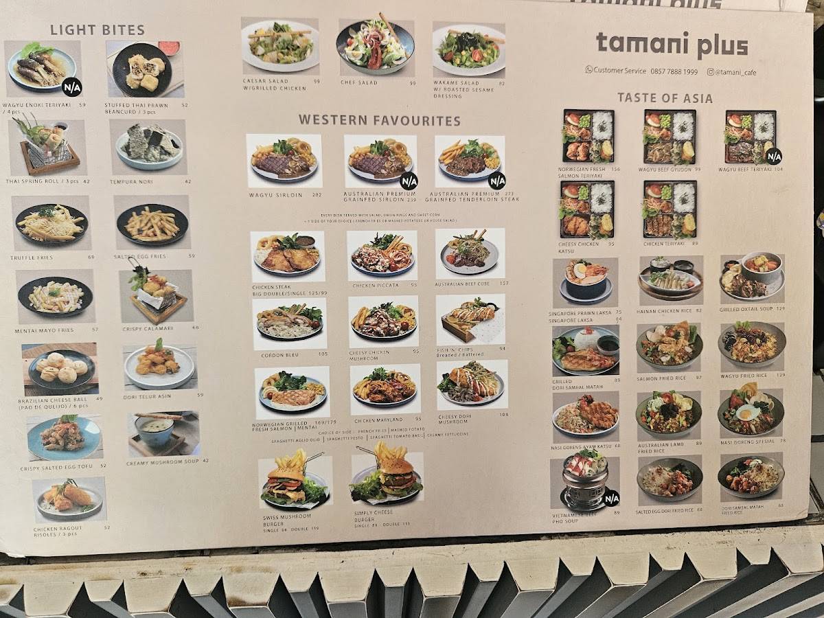 Menu at Tamani plus wtc 6 restaurant, South Jakarta, RT.8/RW.3