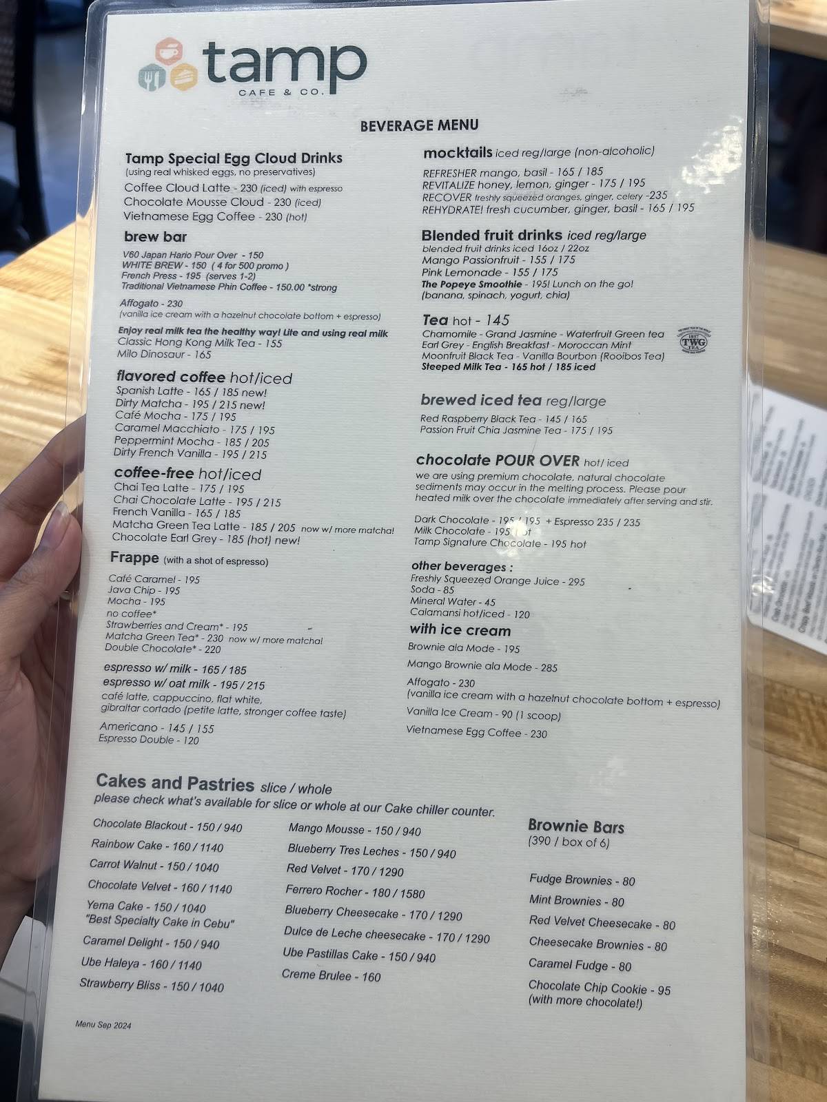 Menu at Tamp Cafe & Co. KASAMBAGAN, Cebu City, 12 President Aguinaldo ...