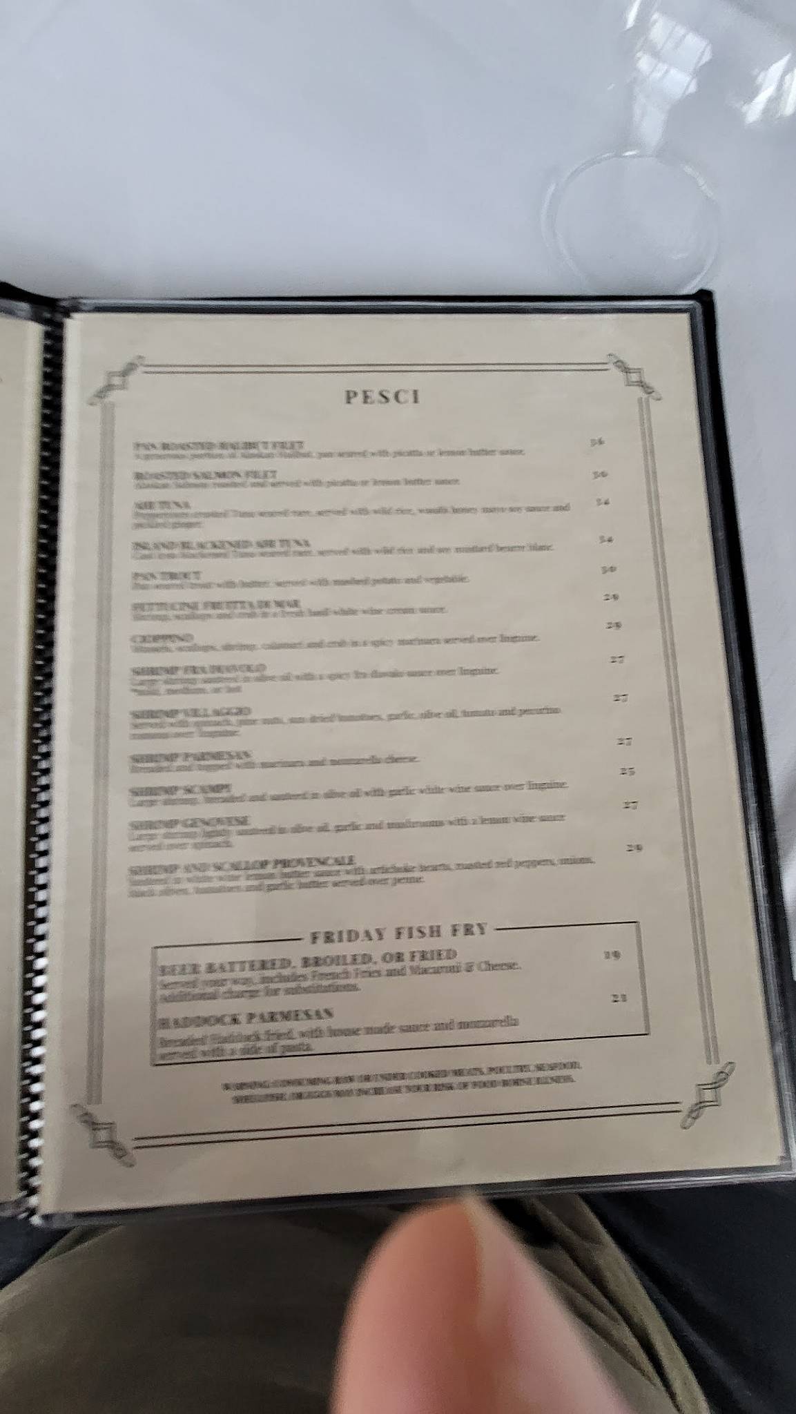 Menu at Tanino Ristorante Italiano steakhouse, Horseheads