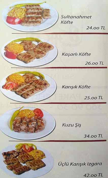 Menu at Tarihi Sultanahmet Koftecisi Selim Usta, Istanbul, Bağdat Cad ...