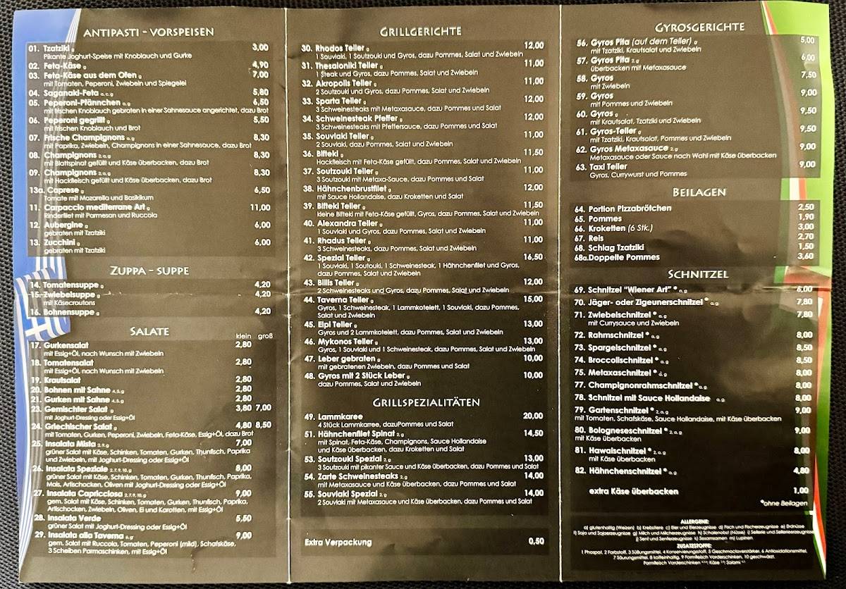 Speisekarte von Taverna Pizzeria - Witten, Witten