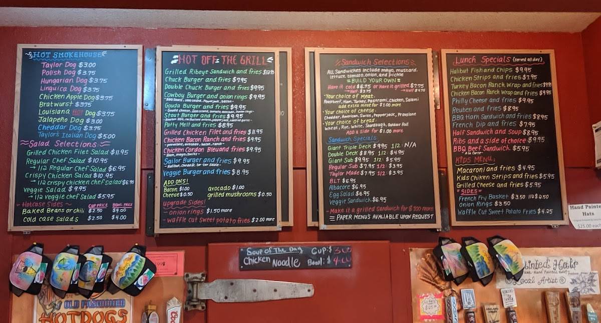 Menu at Taylor's Sausage Country Store restaurant, Cave Junction, 202 ...