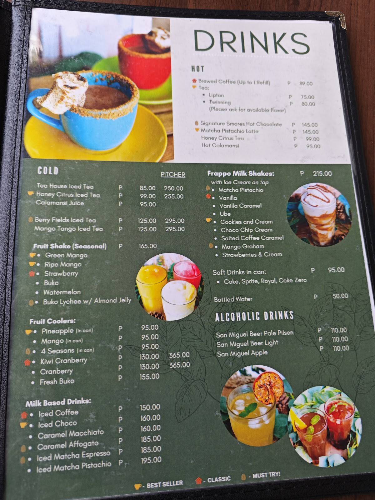 Menu at Tea House Kitchen by Chona SM Baguio restaurant, Baguio
