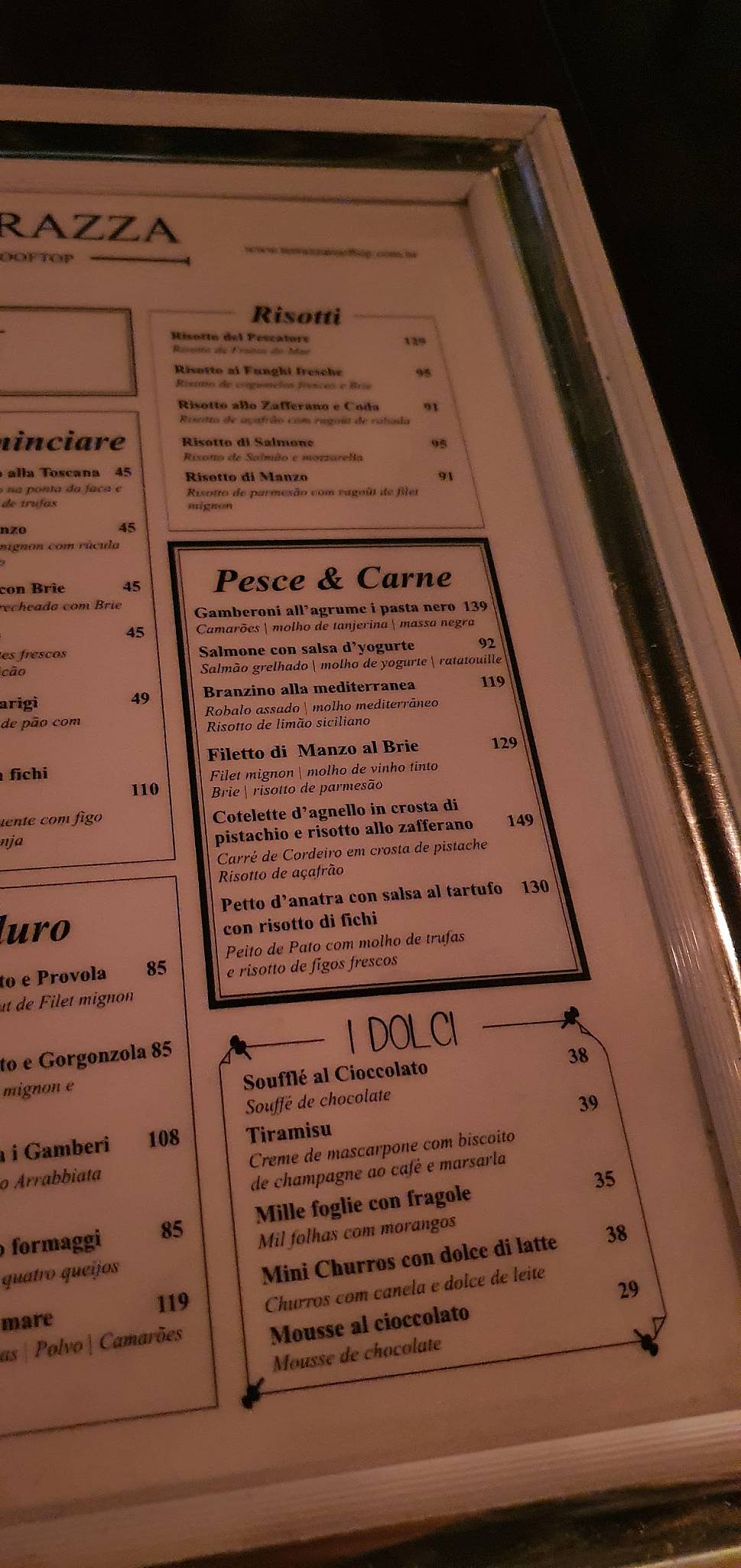 Menu em Terrazza Rooftop restaurante, São Paulo