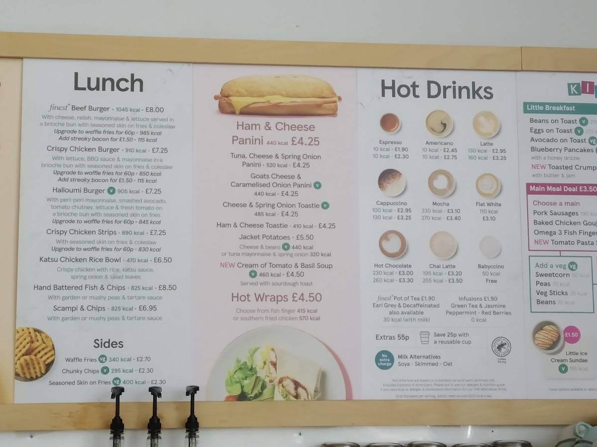 Carta de Tesco Cafe, Ivybridge, Central Avenue