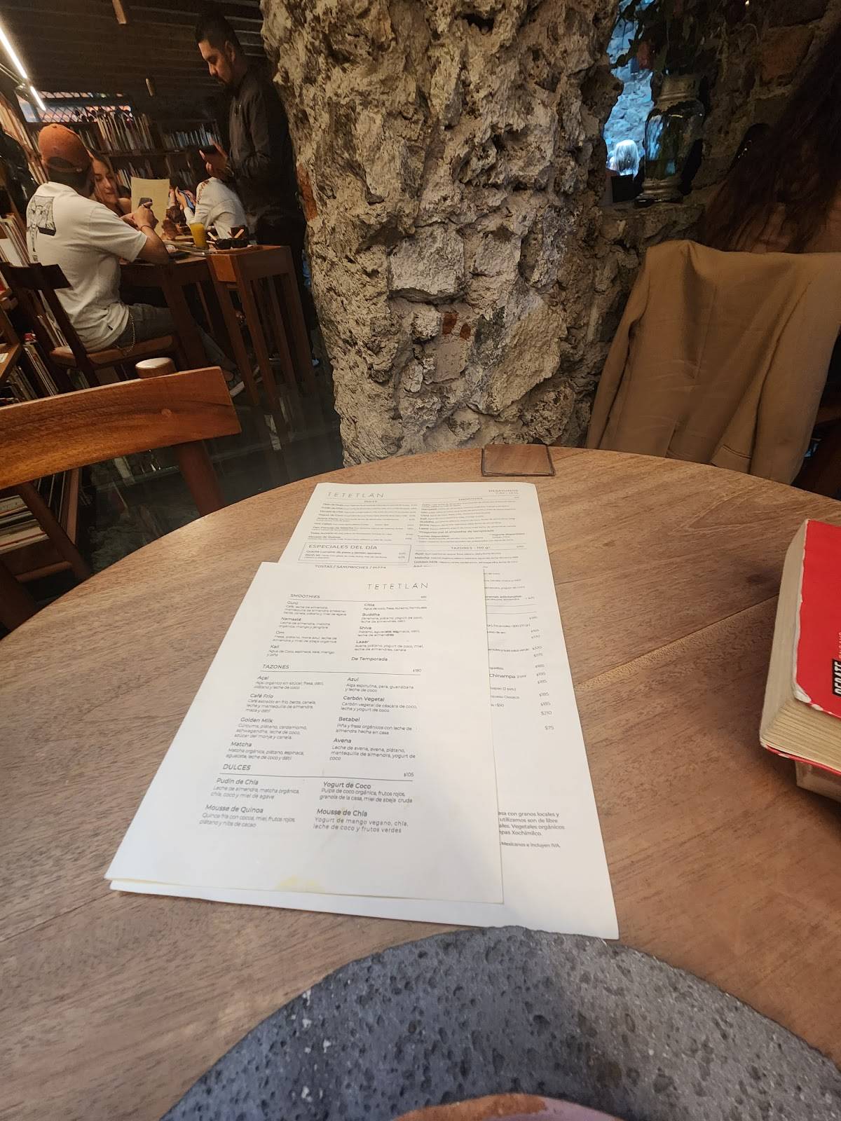 Carta del restaurante Tetetlán, Ciudad del México