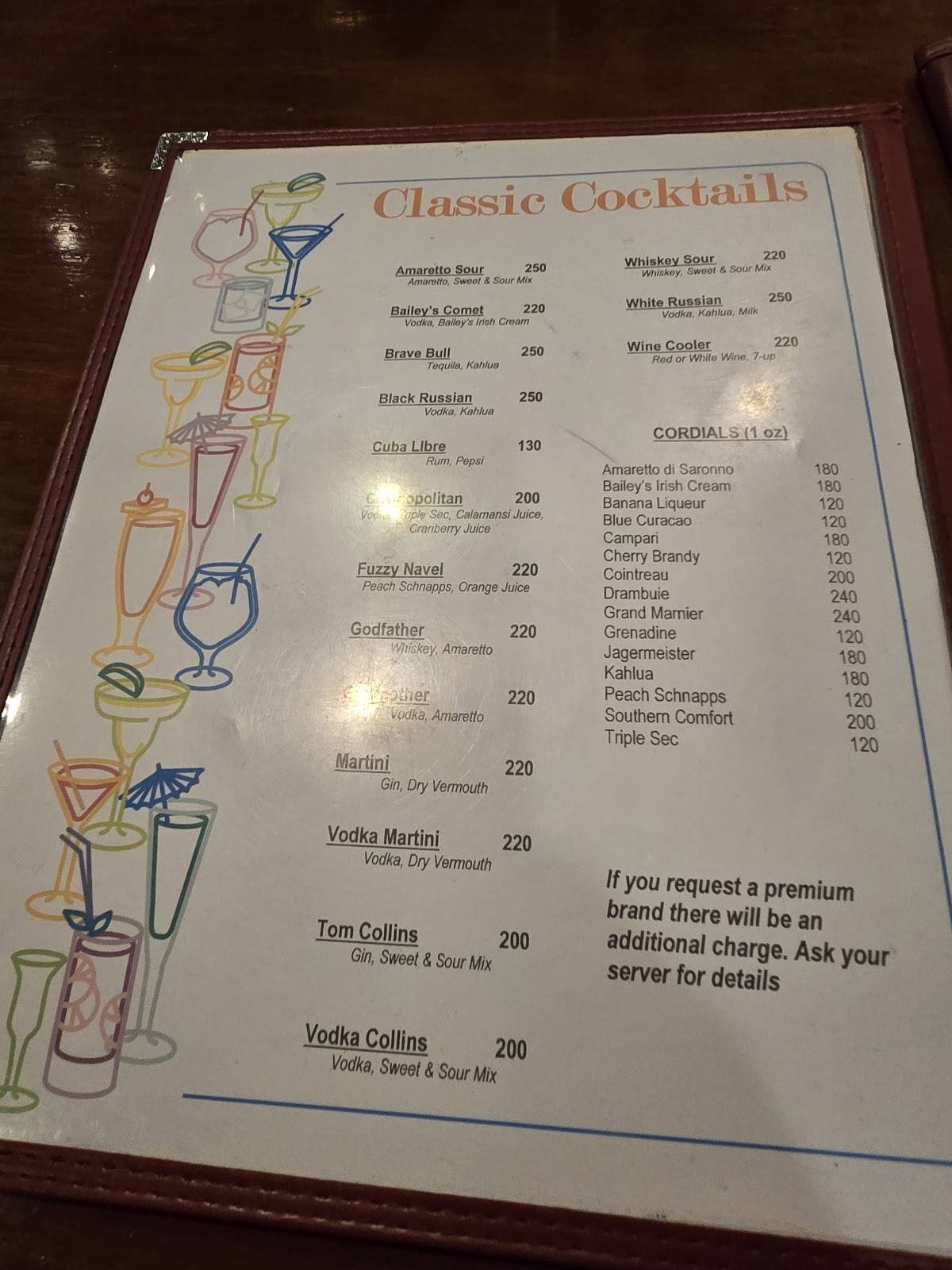 Menu at Texas Joe's House of Ribs pub & bar, Subic Bay Freeport Zone