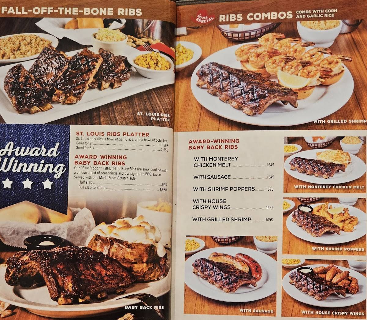 Menu at Texas Roadhouse restaurant, Parañaque