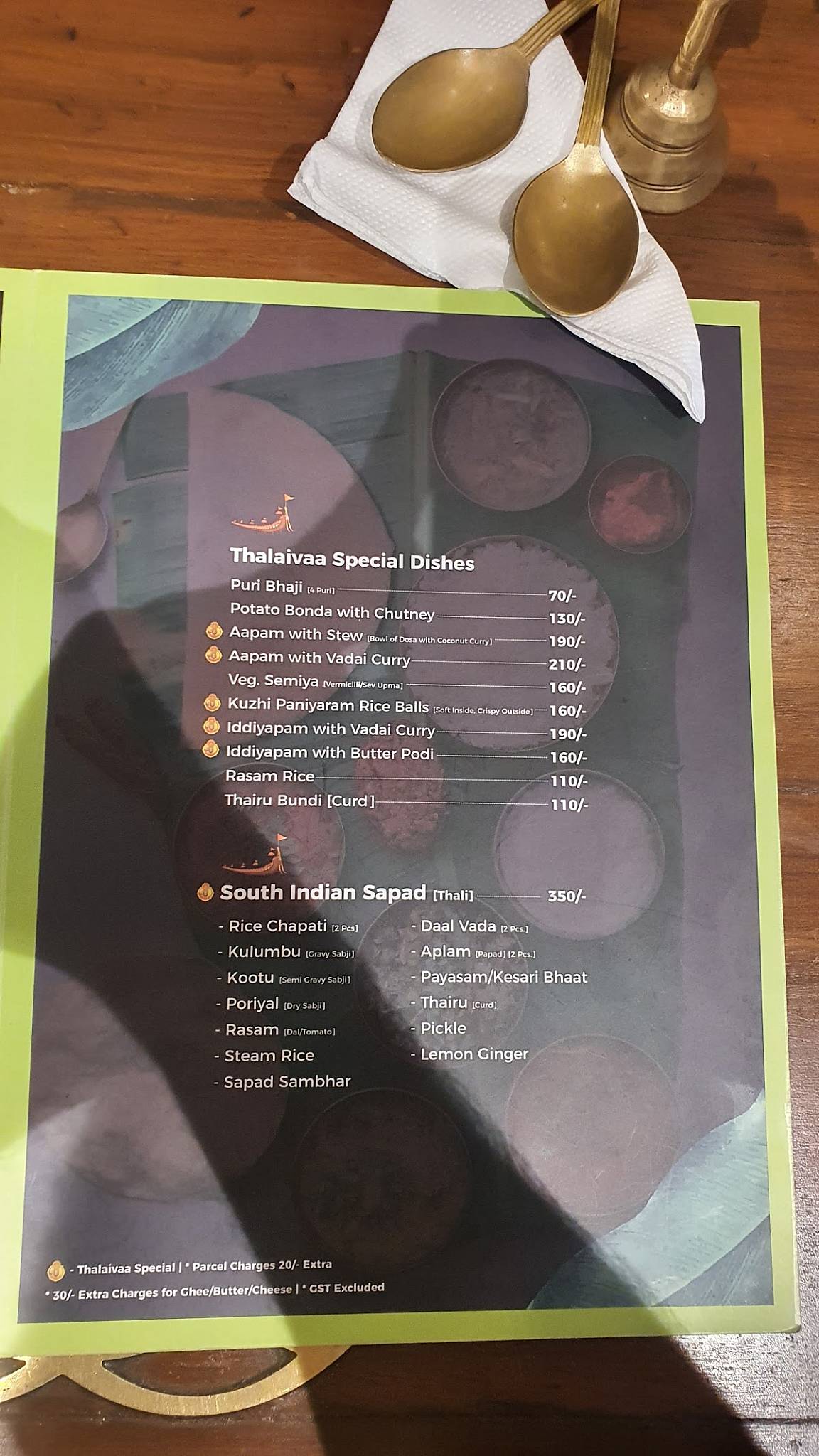 Menu at Thalaivaa South Indian Restaurant, Surat, LG/7-8-21
