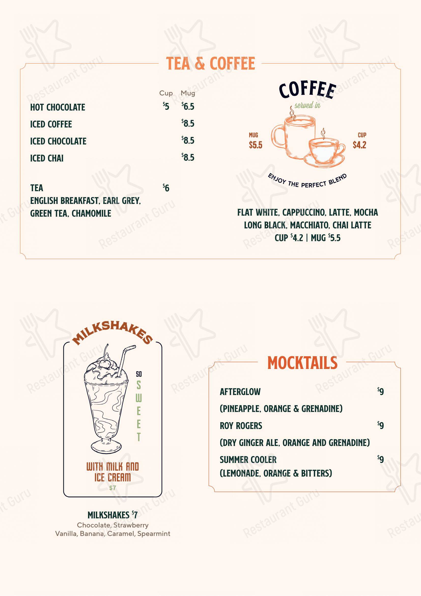 Menu at The 7th Ave Bar & Restaurant, Midland