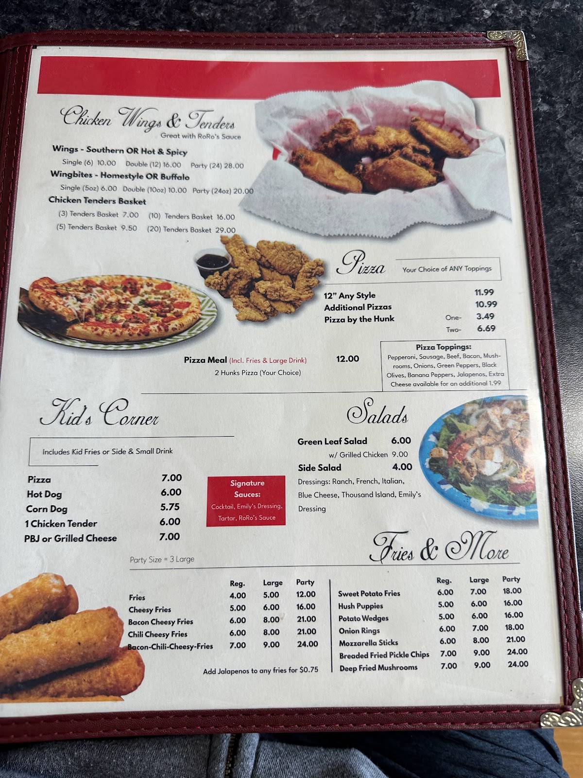 Menu at The Amherst Corner Restaurant, Amherst