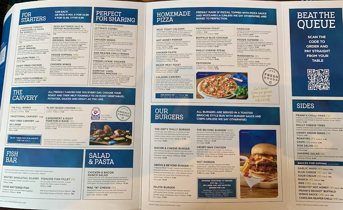 Menu at The Astley Arms pub & bar, Whitley Bay