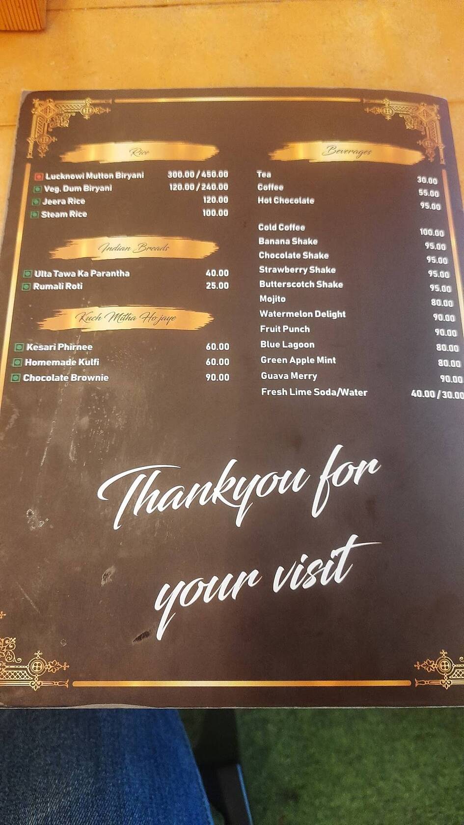 Menu at The Awadh Food, Dehradun
