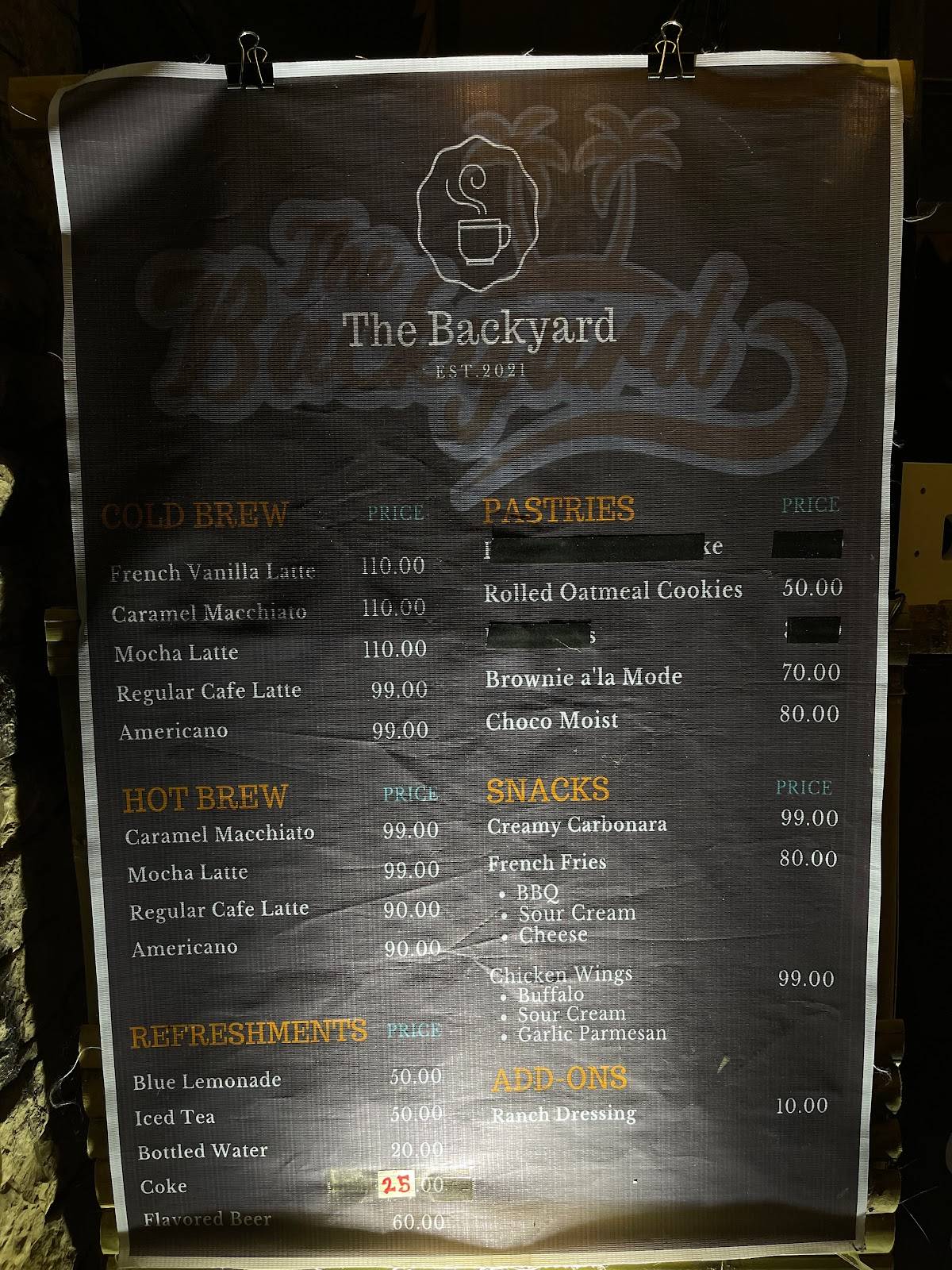Carta de The Backyard, Dávao, 3JP8+F7R