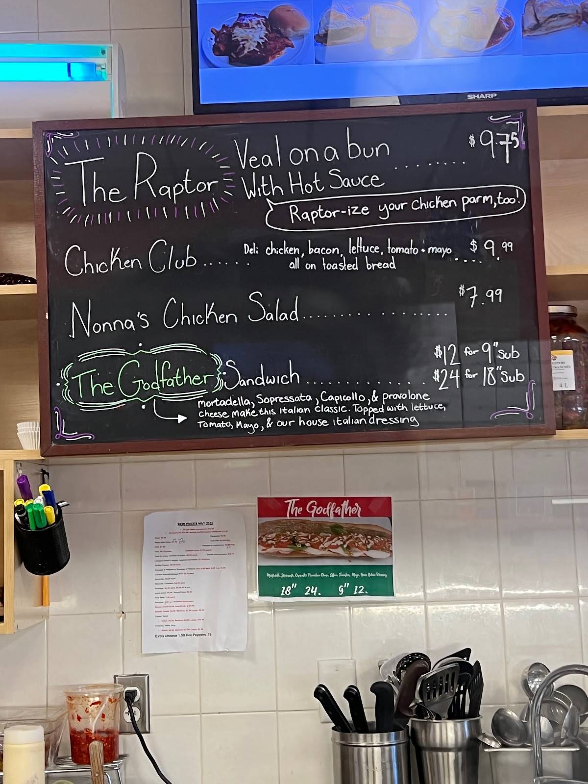 Menu at The Baker's Table restaurant, Oshawa