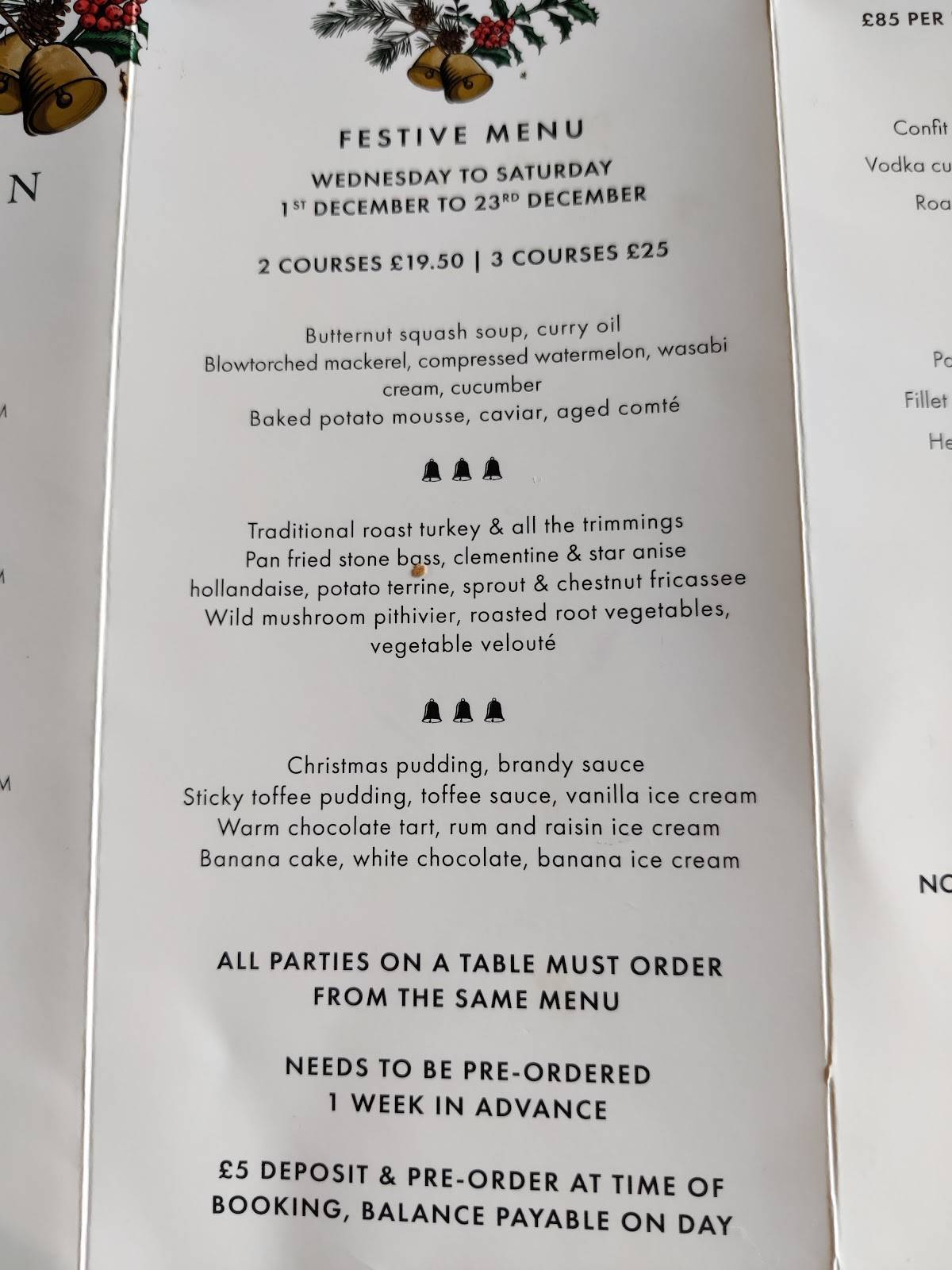 Menu at The Bell Inn pub & bar, East Langton, The Bell Inn