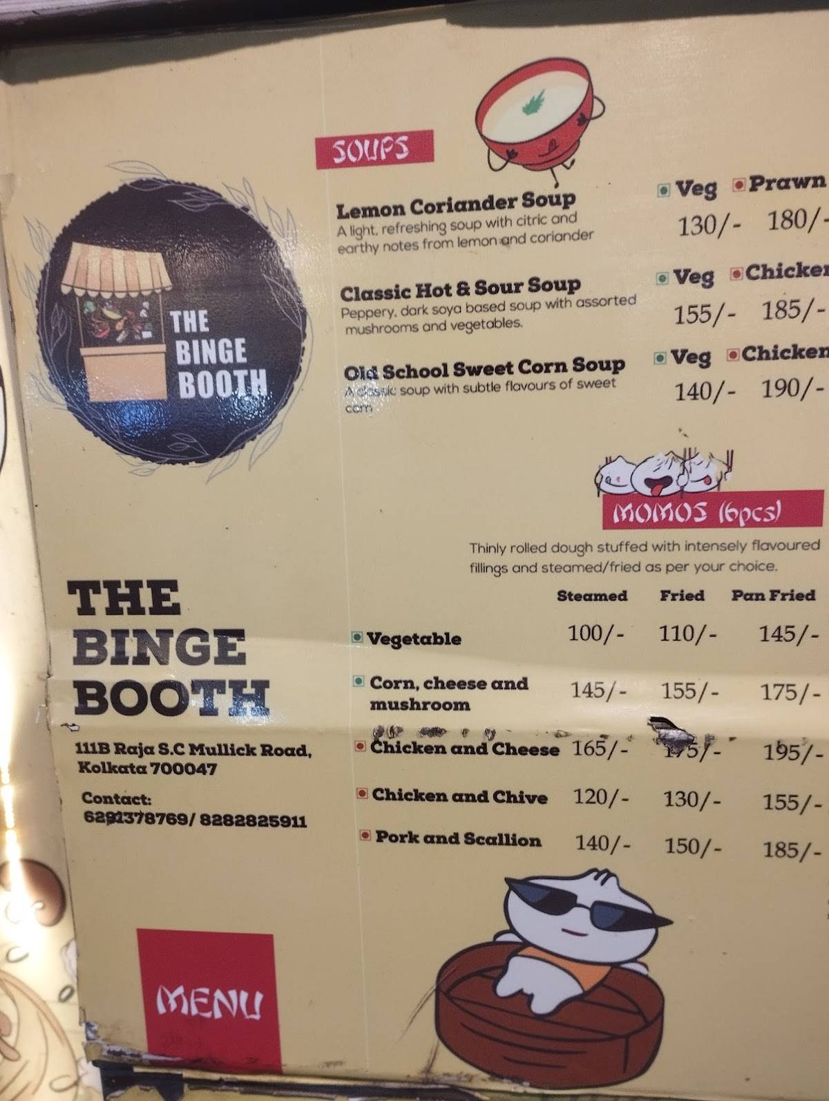 Menu at The Binge Booth- Flavours of The Orient, Kolkata