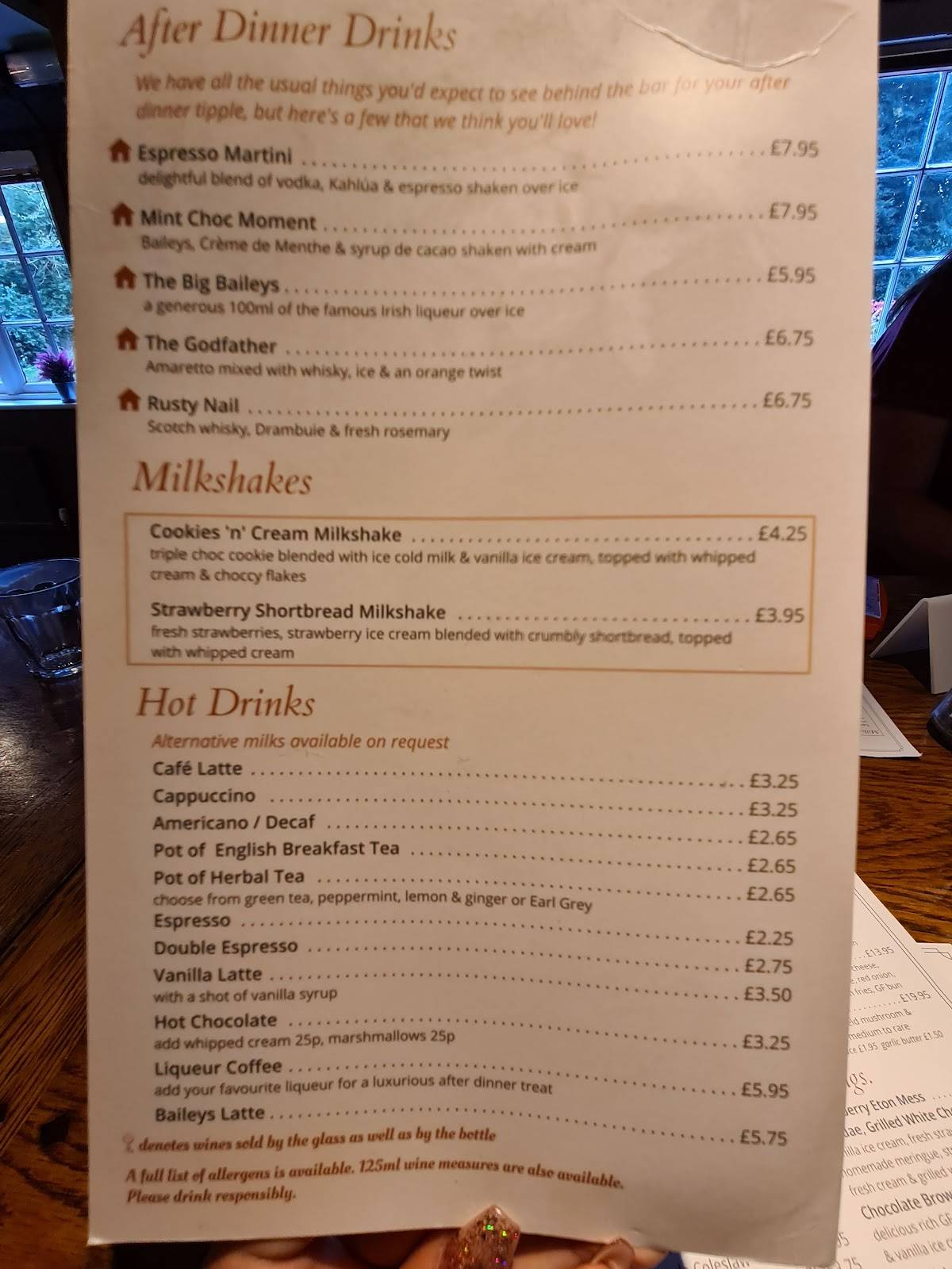 Menu at The Bletchingley Arms pub & bar, Bletchingley