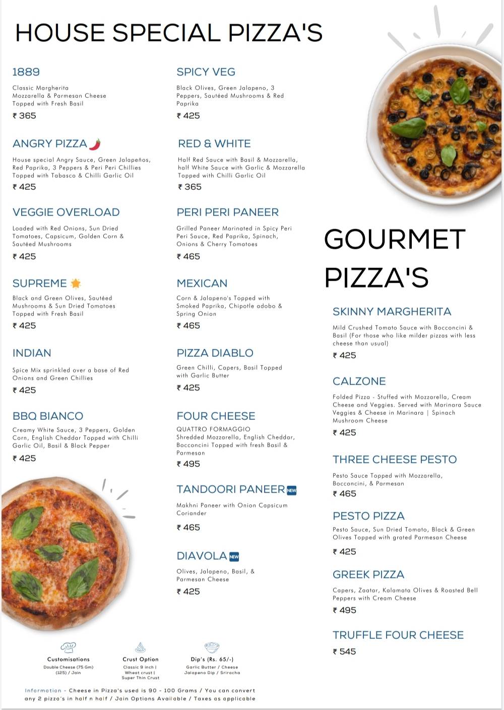 Menu at The Blue Oven, Rajkot