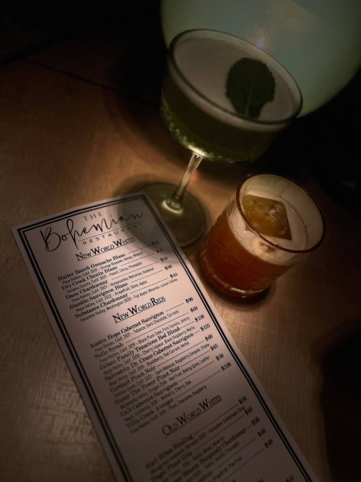 Menu at The Bohemian Restaurant, Bonita Springs