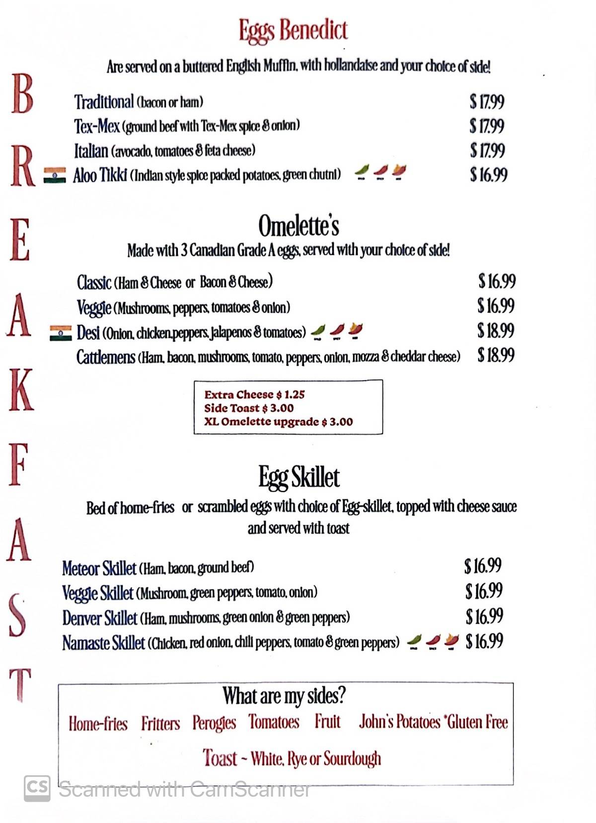 Menu at The Bridge Eatery & Bar, Nanton