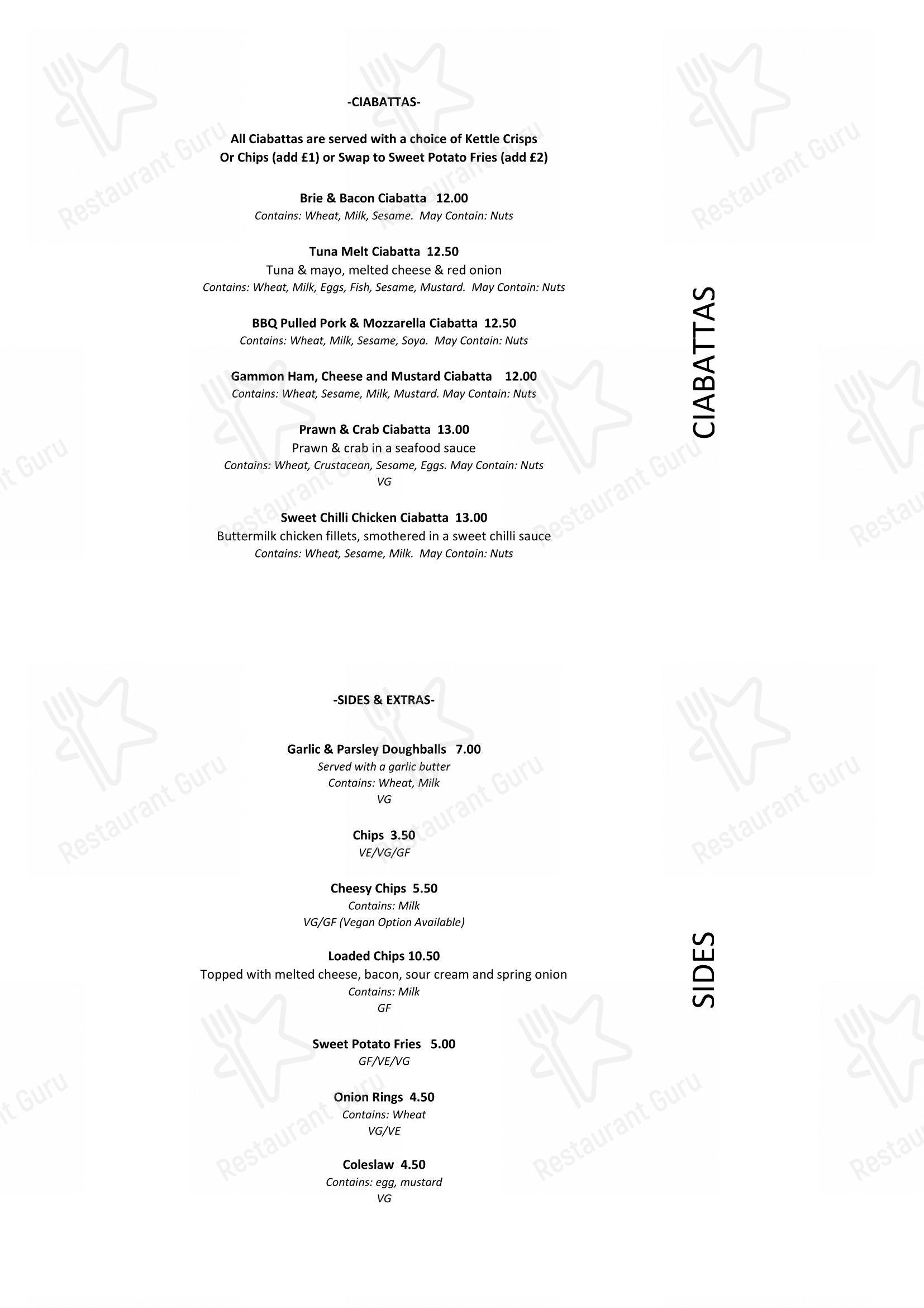 Menu at The Bull Inn pub & bar, Warlingham, Chelsham Common Rd