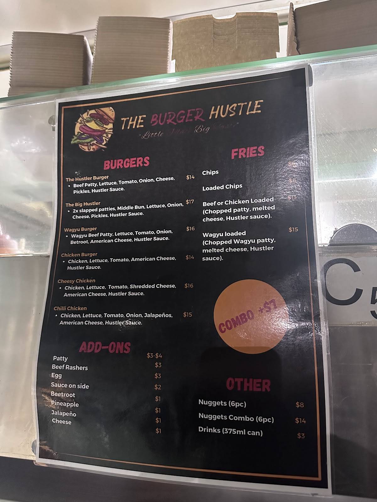 Menu at The Burger Hustle restaurant, Guildford