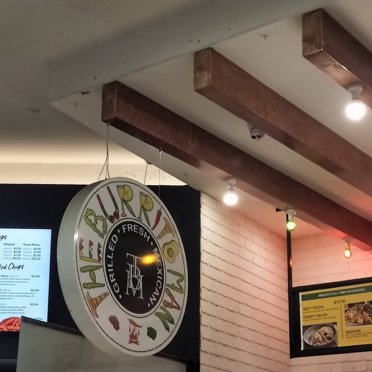 Menu at The Burrito Man restaurant, Docklands