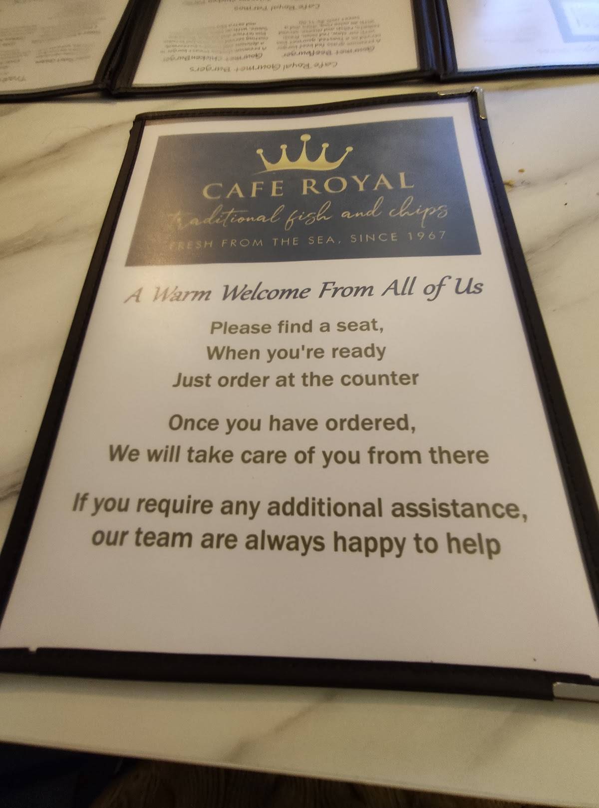 Menu at The Cafe Royal, Annan