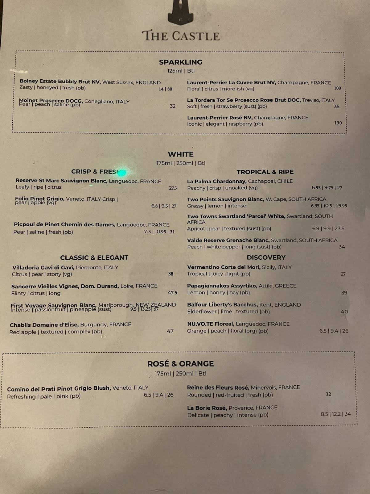 Menu at The Castle, Harrow pub & bar, Harrow, 30 West St