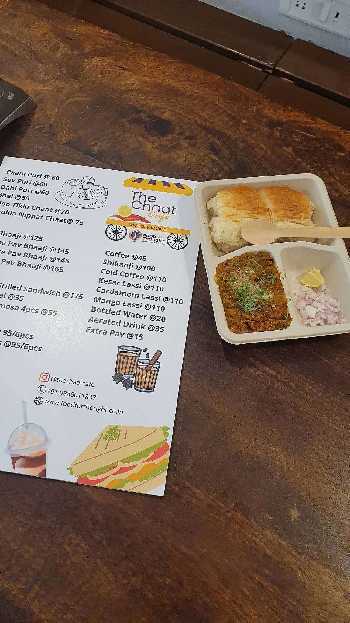 Menu at The Chaat Cafe, Bengaluru