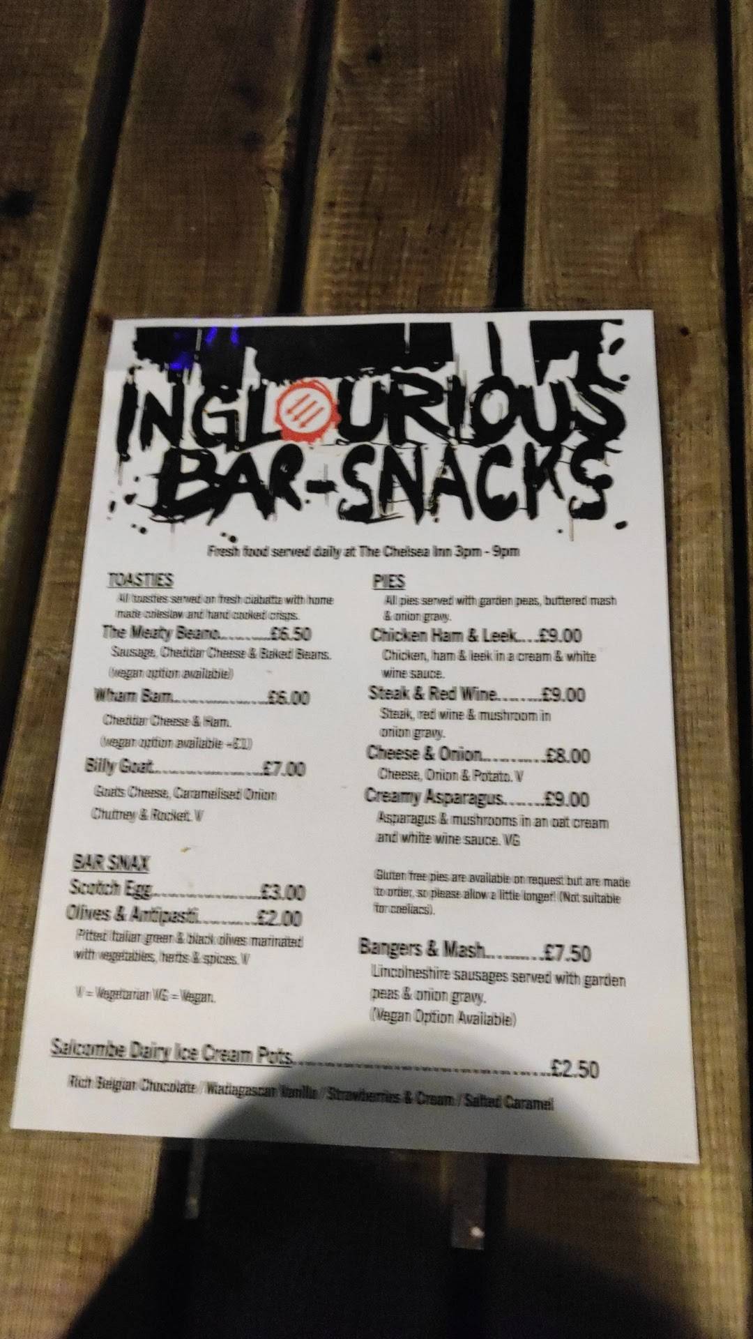 Menu at The Chelsea Inn pub & bar, Bristol