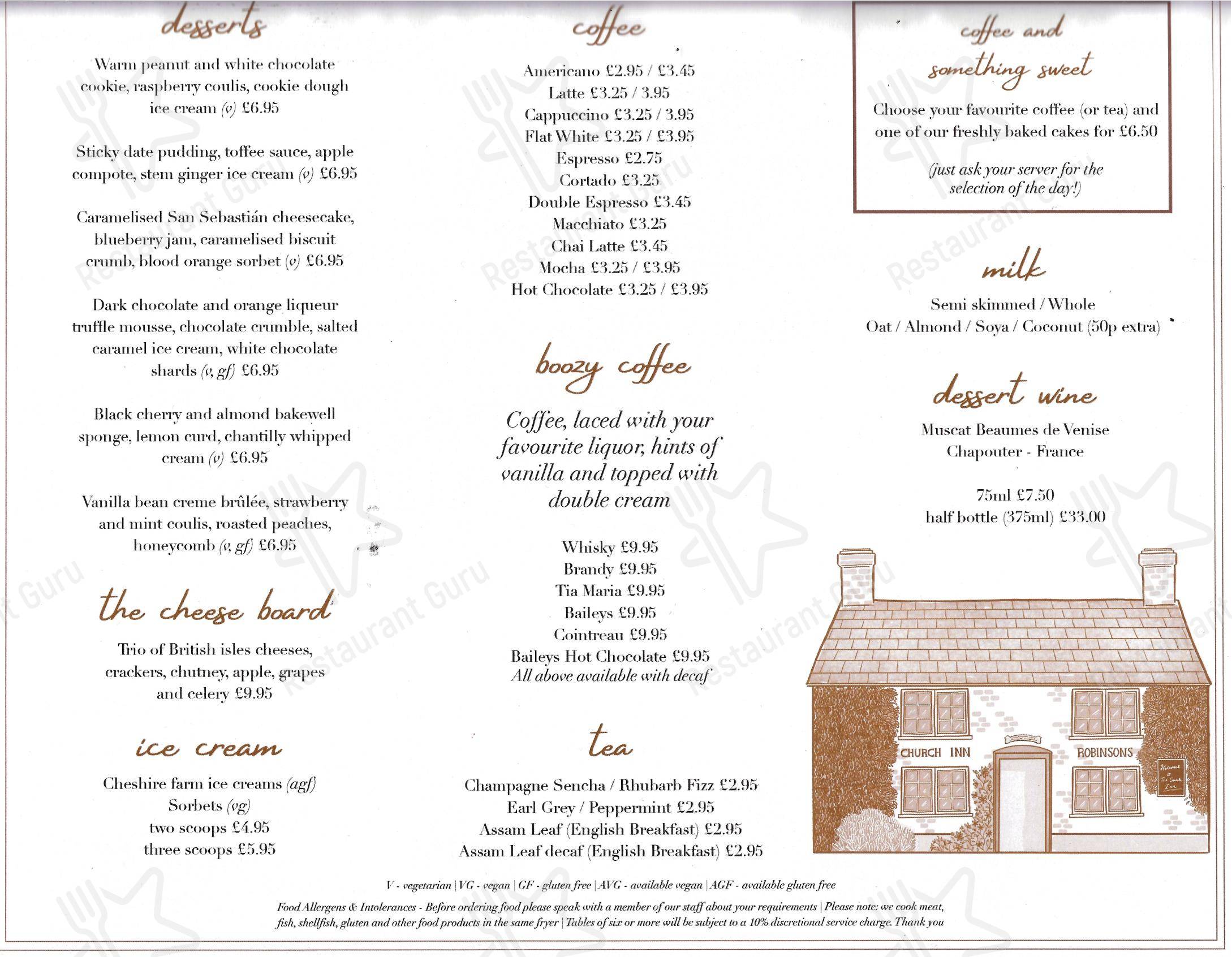 Menu at The Church Inn pub & bar, Cheadle, 90 Ravenoak Rd