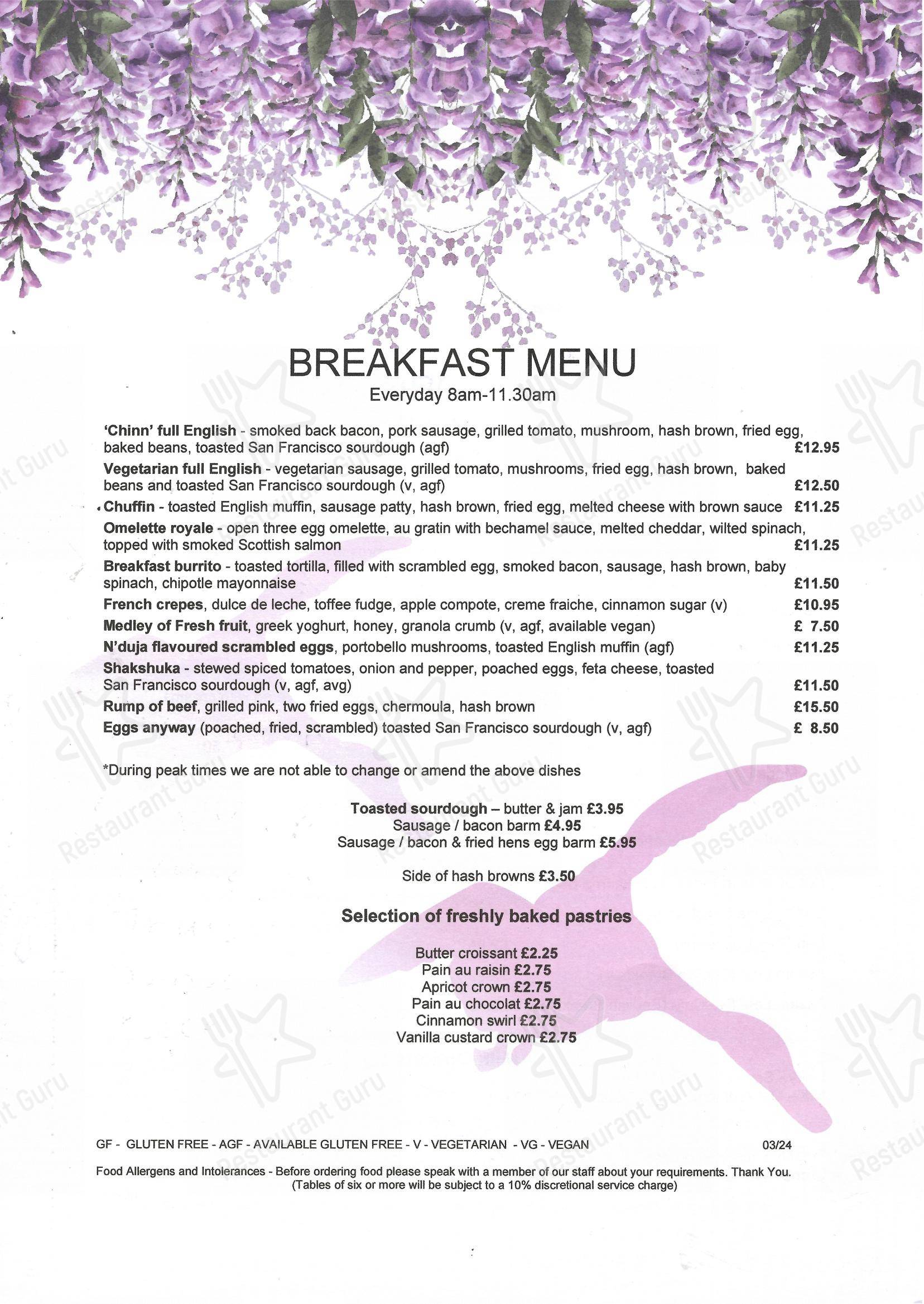 Menu at The Church Inn pub & bar, Cheadle, 90 Ravenoak Rd
