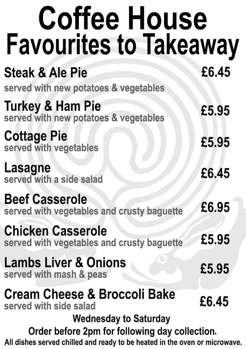 Menu at The Coffee House, Torquay