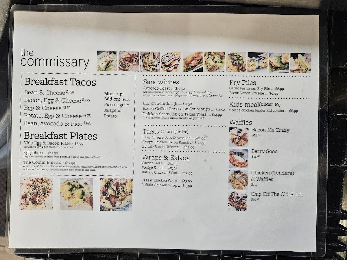Menu at The Commissary BBQ, Missouri City