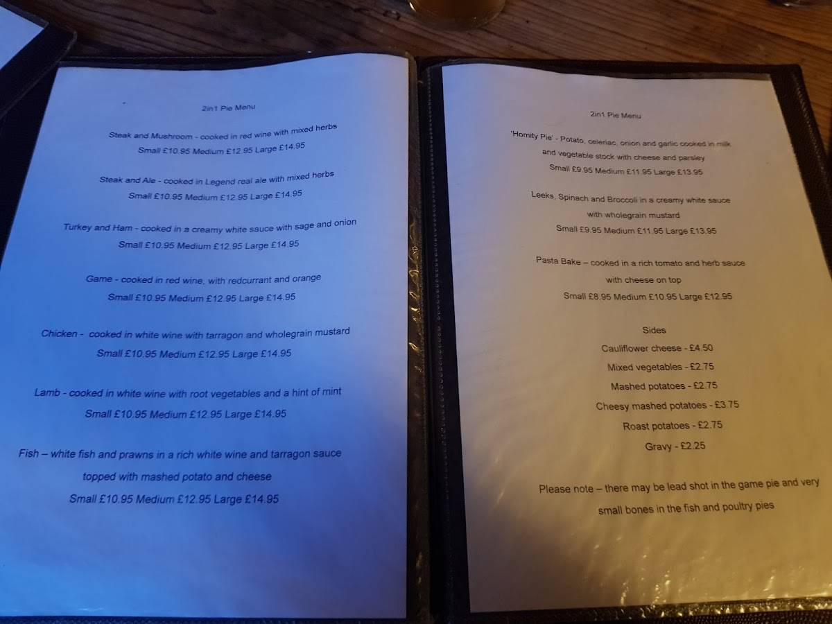 Menu at The Coppa Dolla Inn pub & bar, Broadhempston