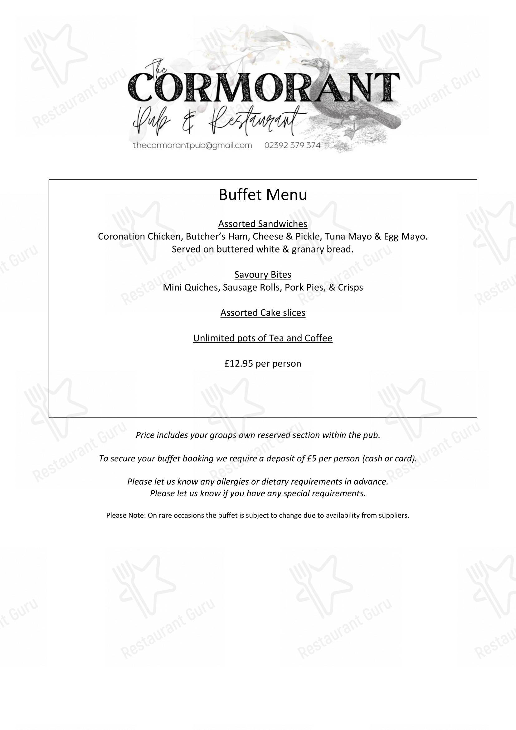 Menu at The Cormorant Pub & Restaurant, Portchester