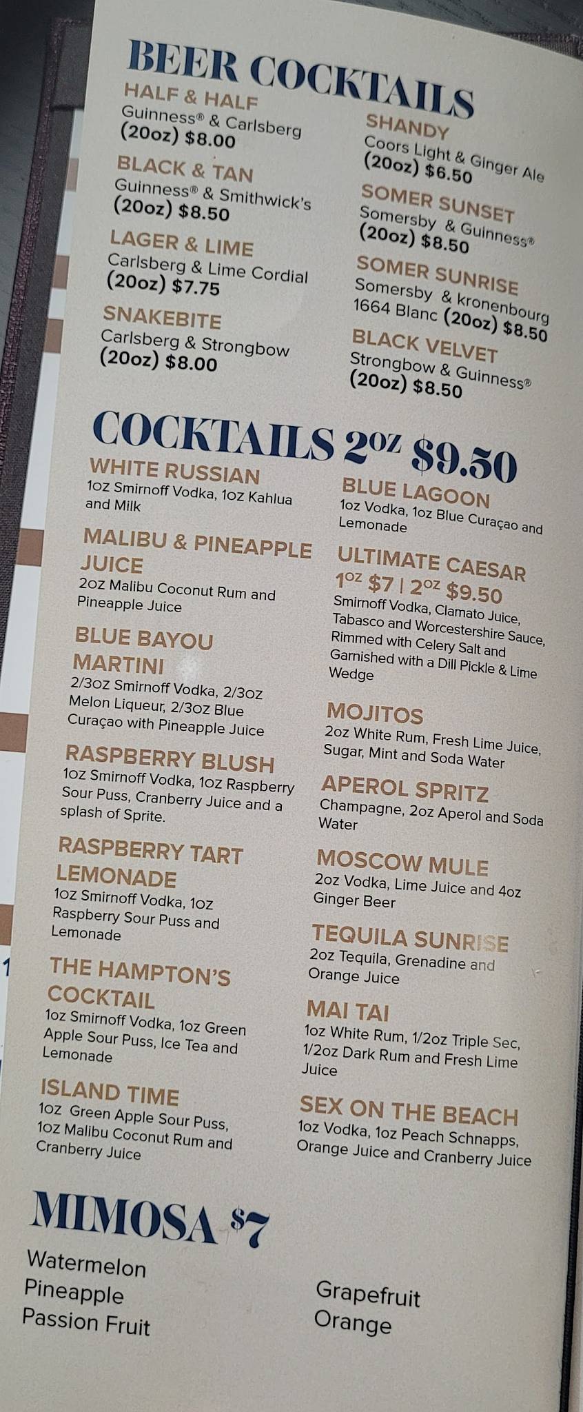 Menu at The Courtyard Bar & Grill, St. Catharines