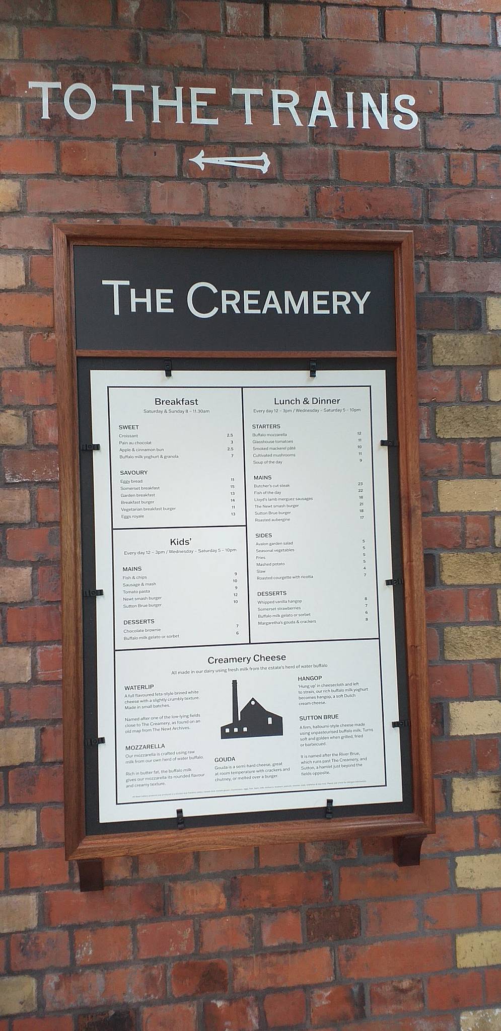 Menu at The Station Café at The Creamery restaurant, Castle Cary