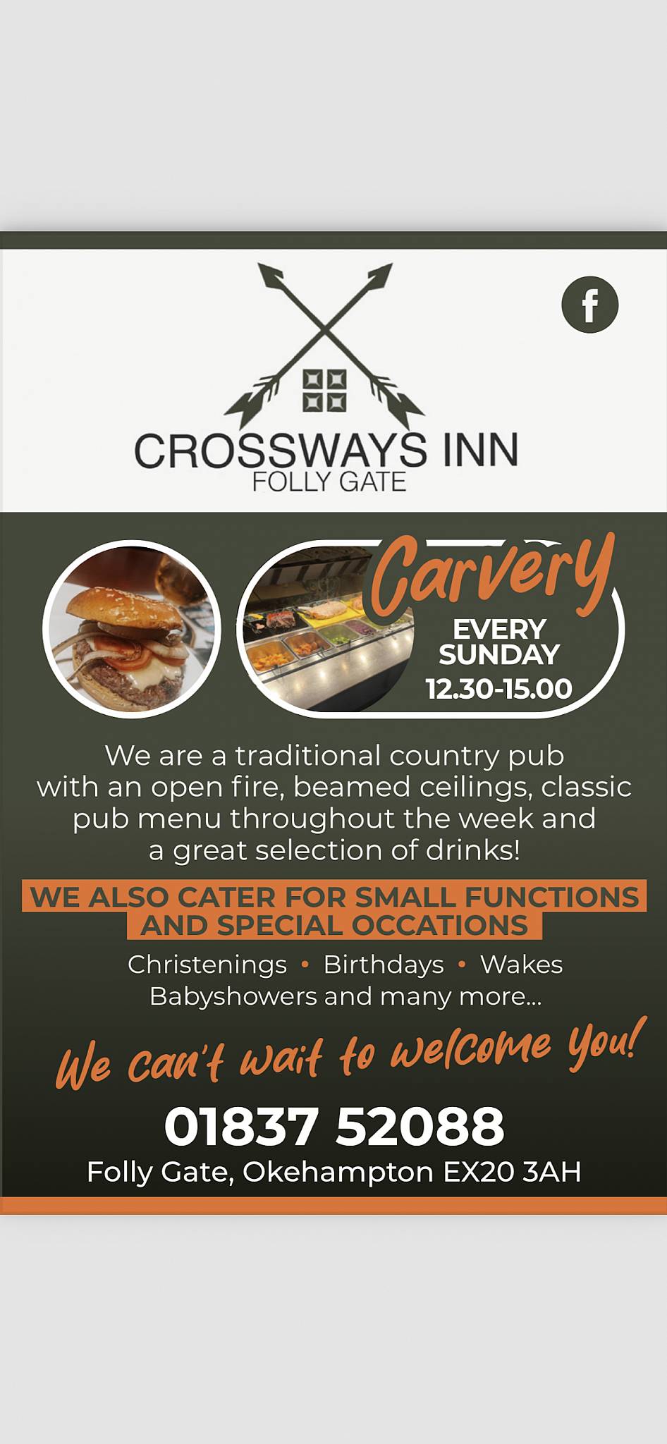 Menu at The Crossway Inn pub & bar, Okehampton
