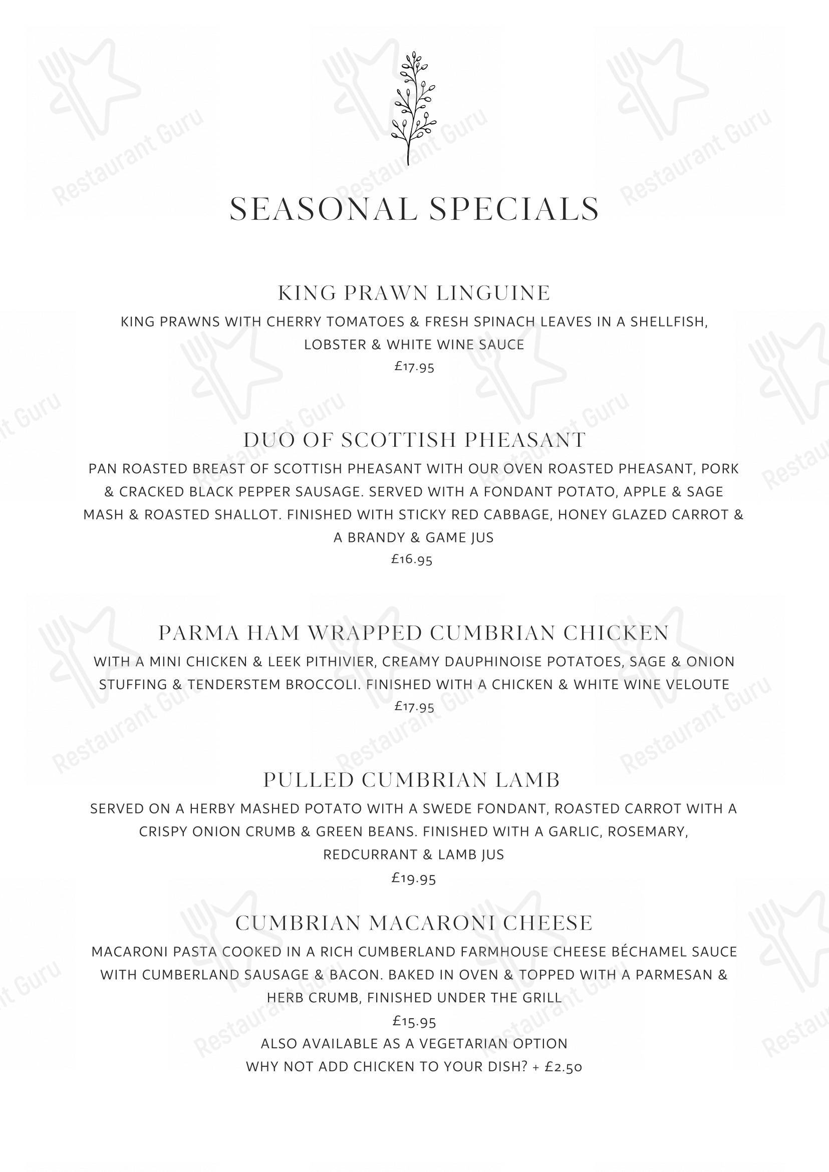 Menu at The Crown & Thistle pub & bar, Carlisle, Rockliffe