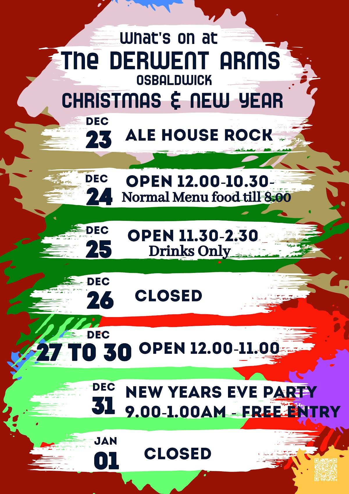 Menu at The Derwent Arms pub & bar, York