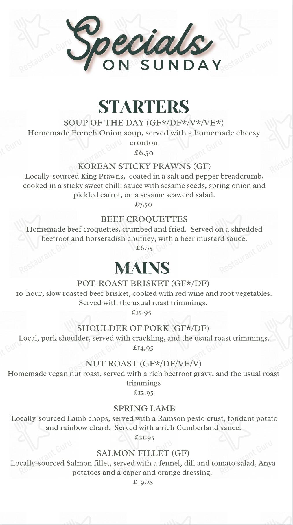 Menu at The Drovers Rest pub & bar, Carlisle, Monkhill