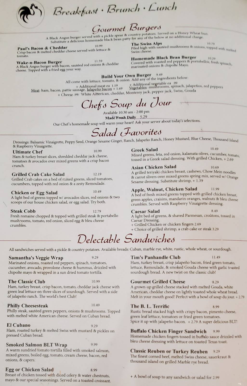 Menu at The Egg Cafe & Eatery, Tallahassee, Austin Davis Ave