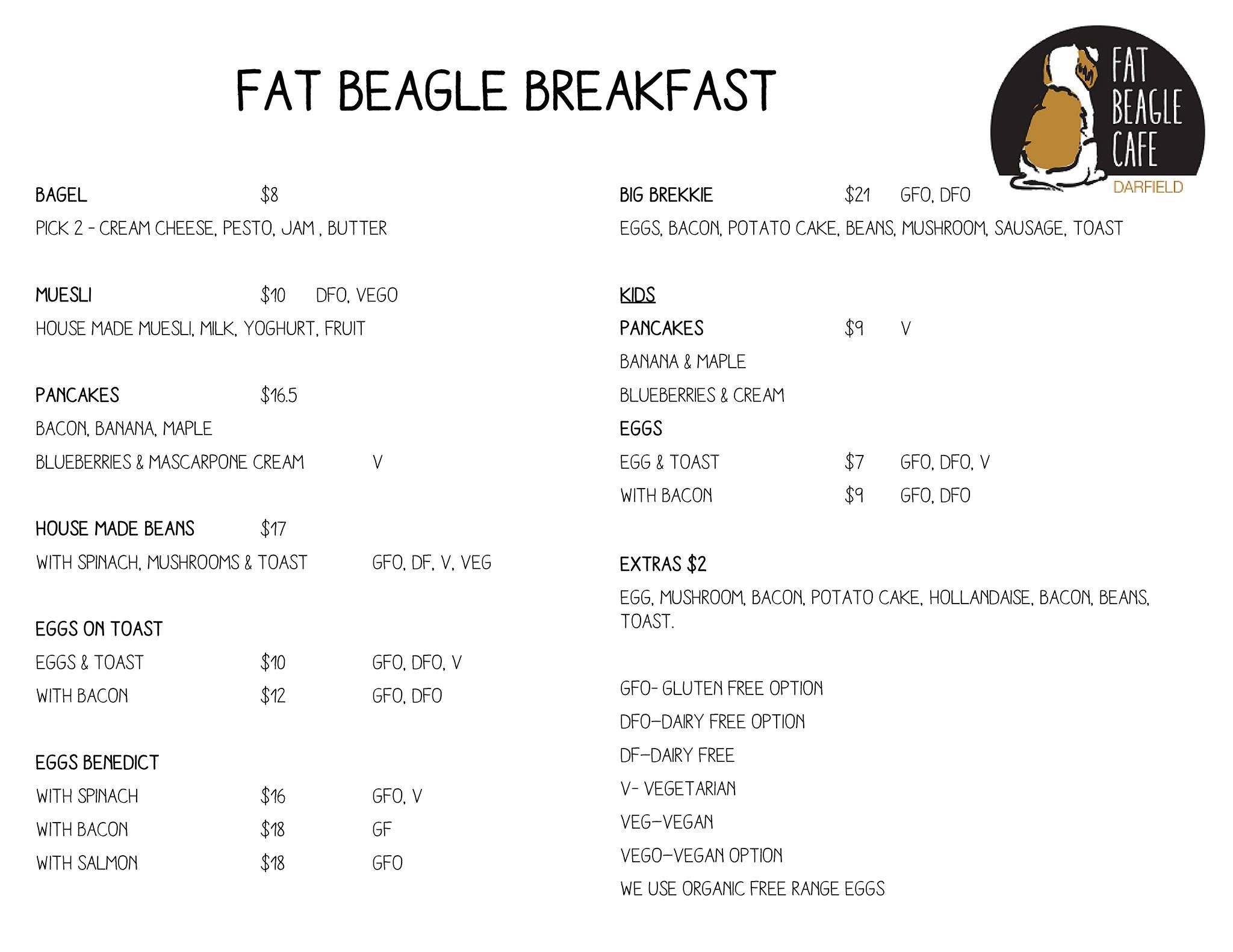 Menu at Dalethorpe House Cafe & Store, Darfield