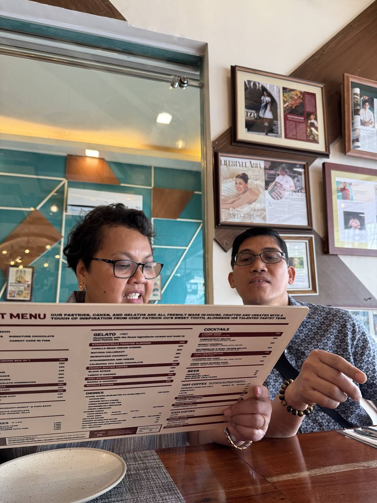 Menu at The Fat Cow restaurant, Davao City