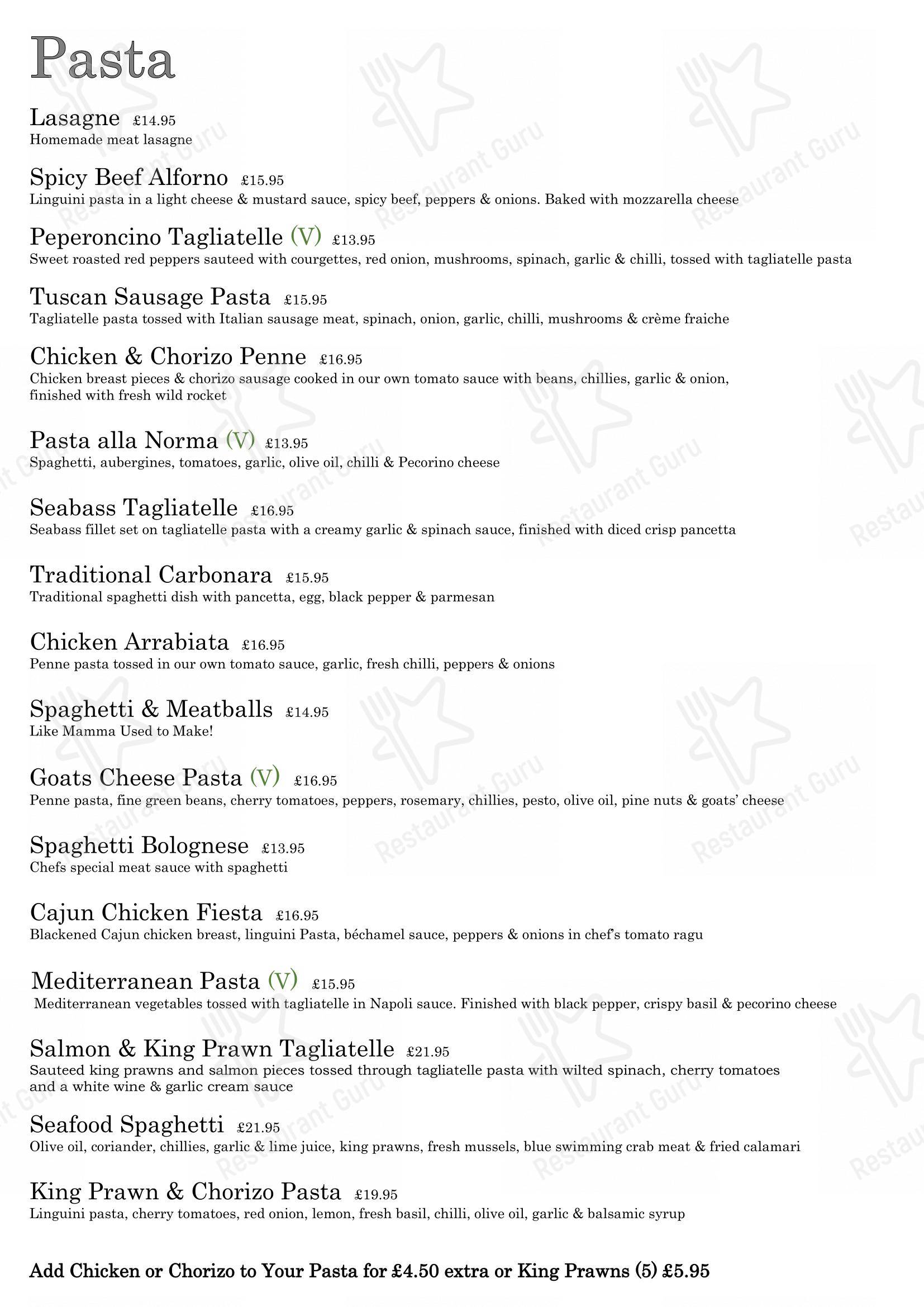 Menu at The Fat Italian Ormskirk restaurant, Ormskirk, 47-49 Derby St
