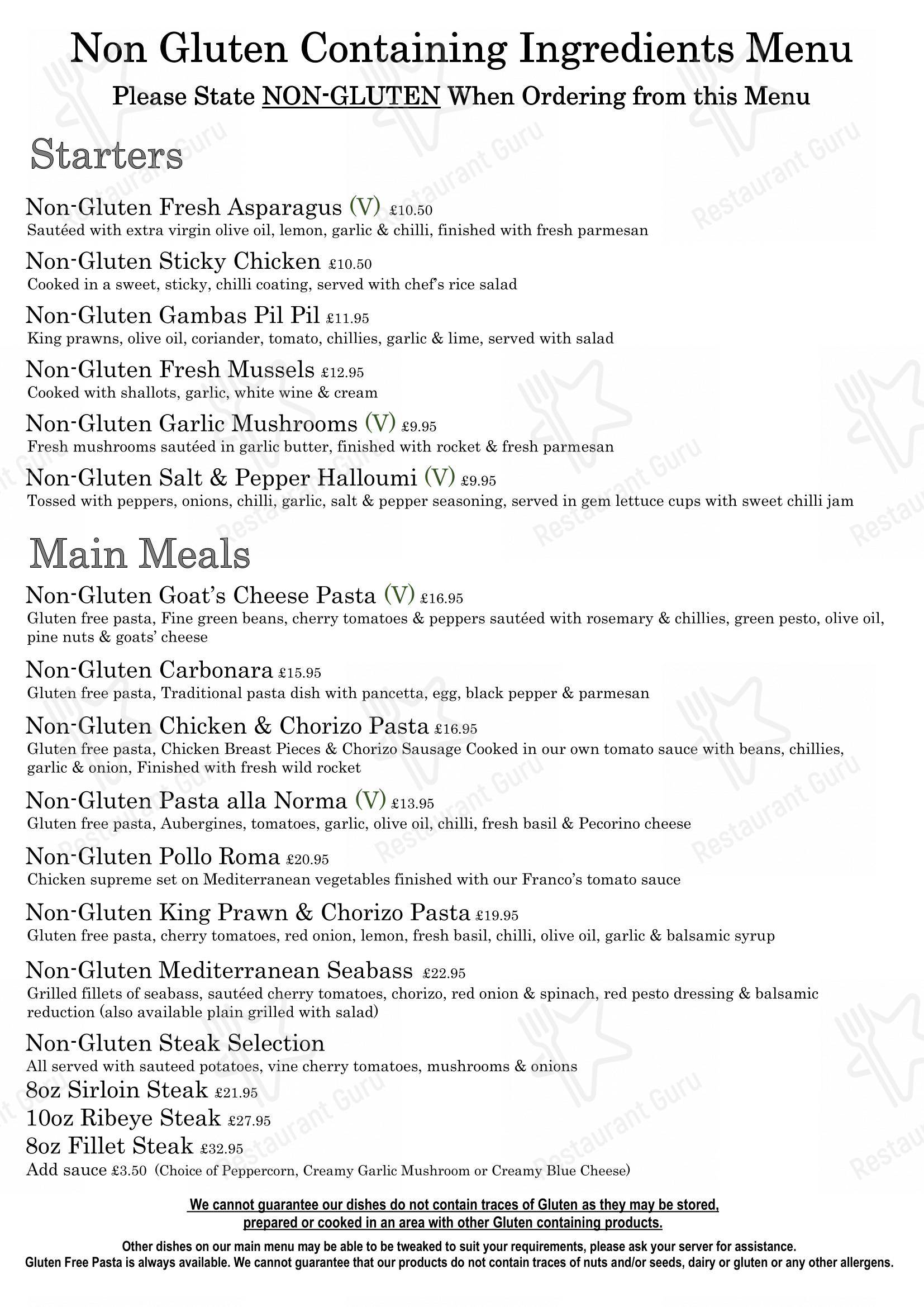 Menu at The Fat Italian Ormskirk restaurant, Ormskirk, 47-49 Derby St